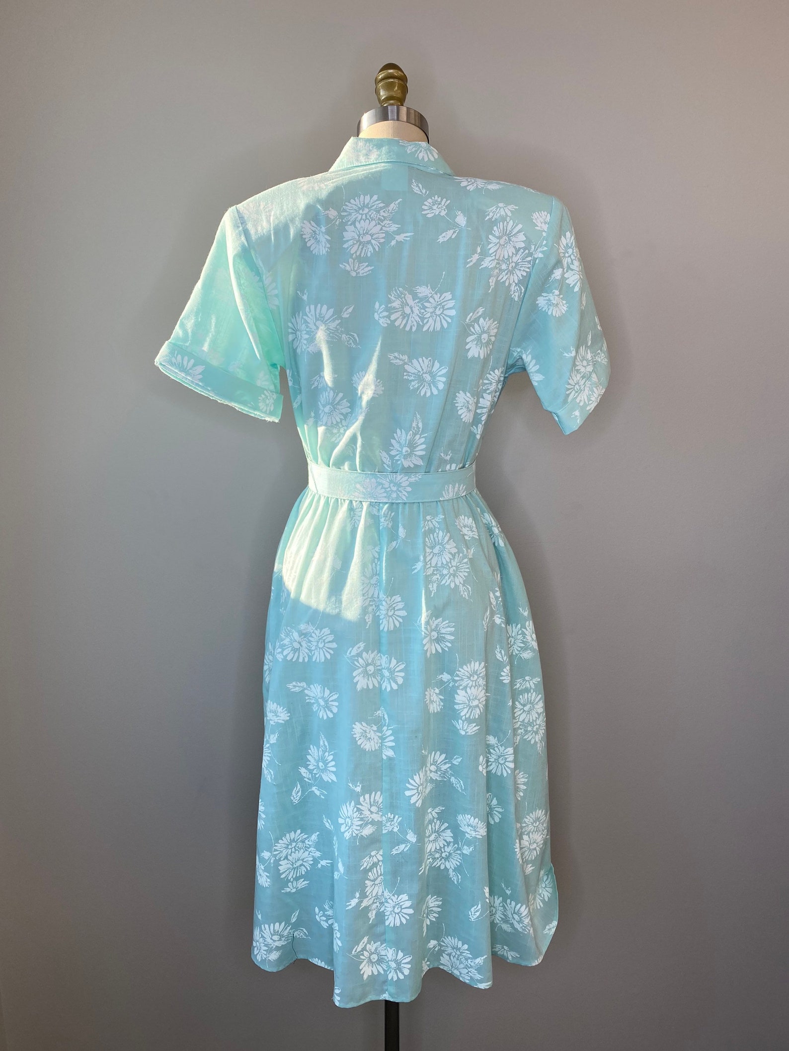 50s Secretary Seamfoam Green & White Dress - Etsy