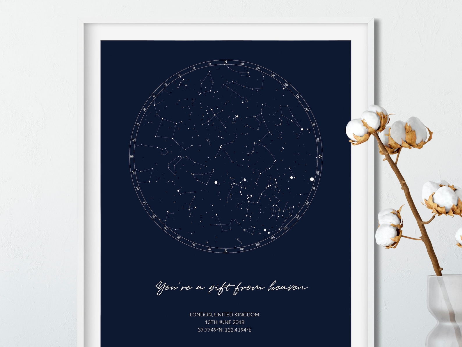 Custom Star Map Constellation Chart Map of the Night Sky | Etsy