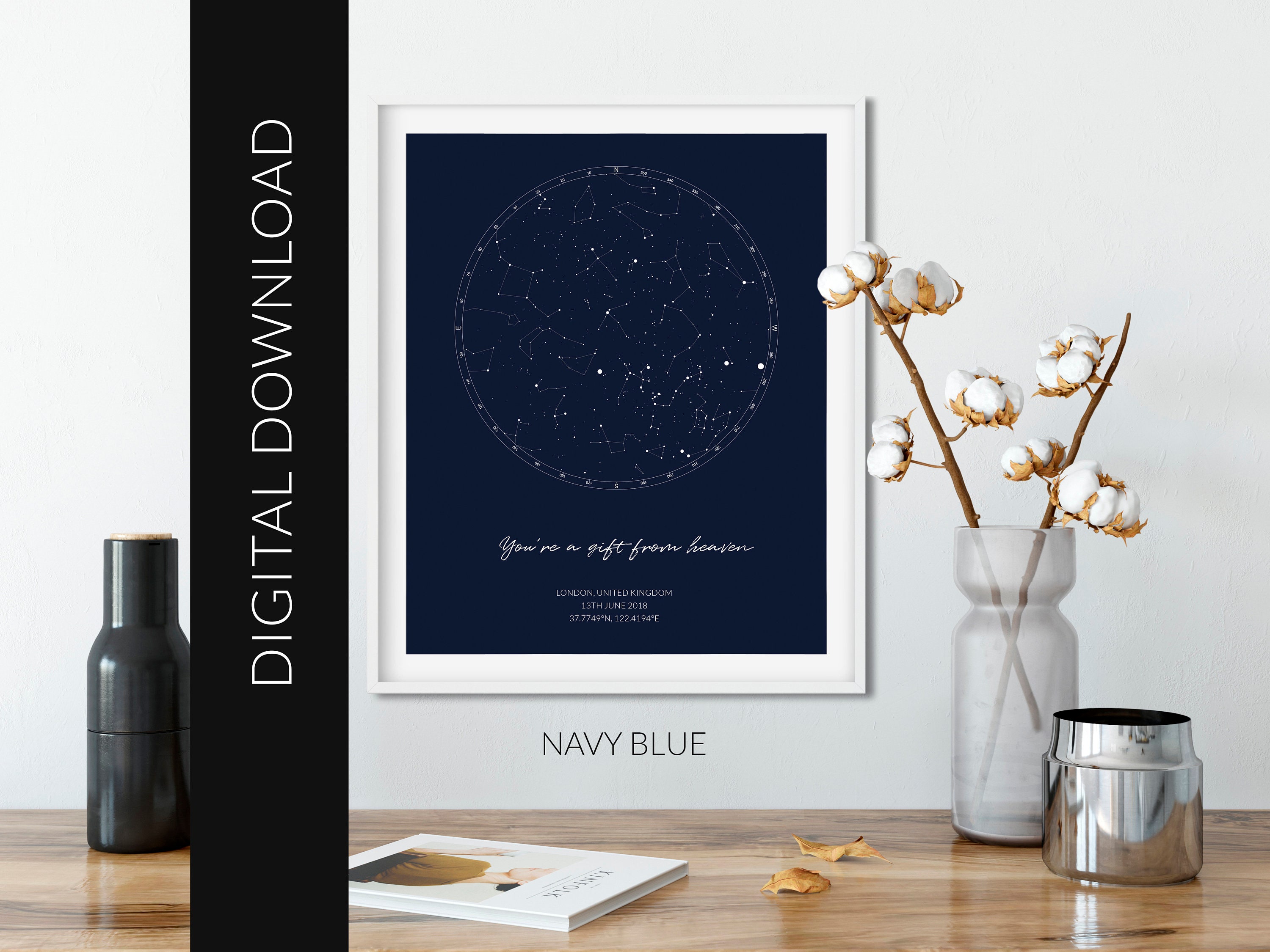 Custom Star Map Constellation Chart Map of the Night Sky | Etsy