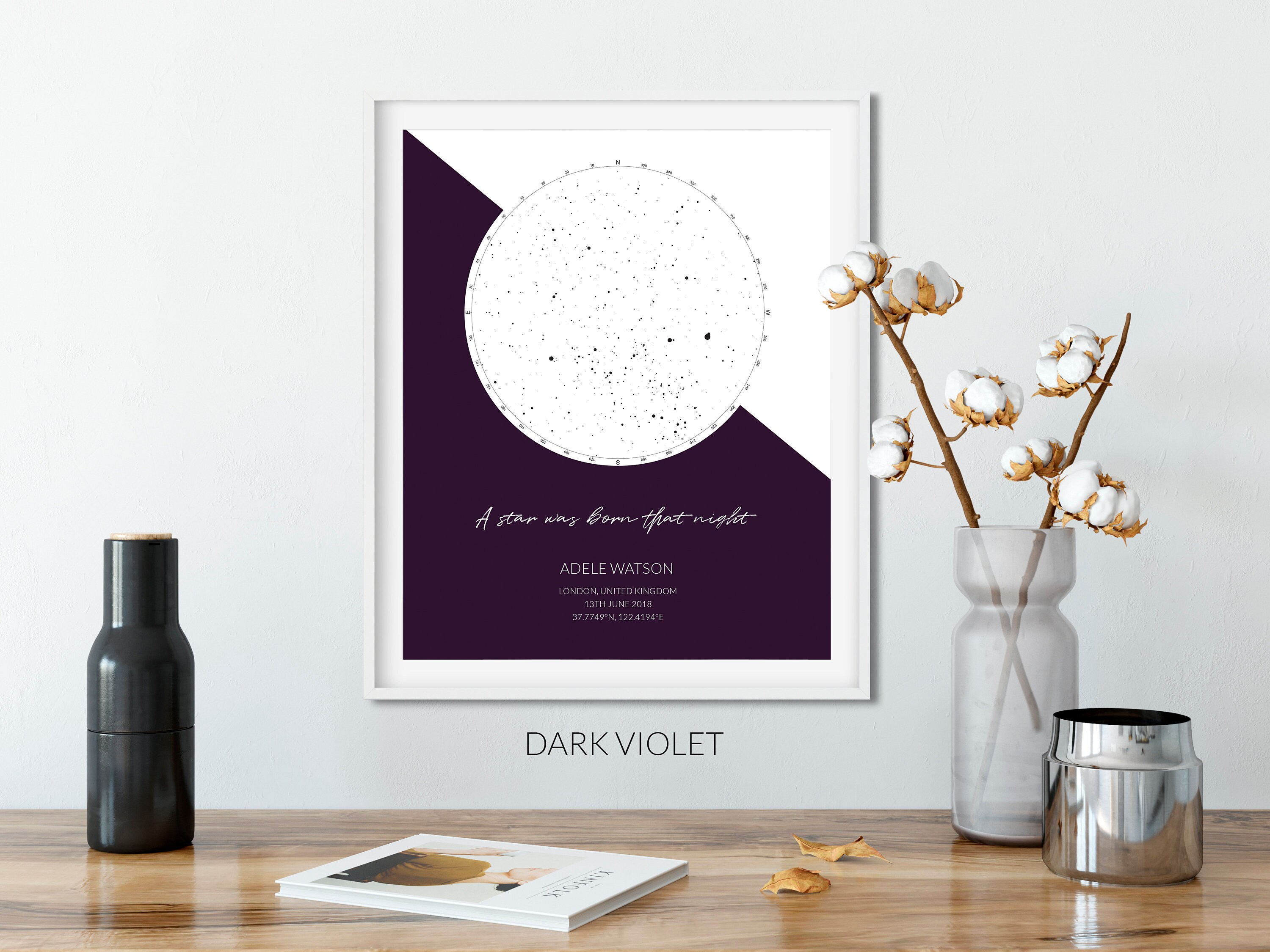 Custom Digital Star Map, 20x16in, Great Wedding, Anniversary or ...