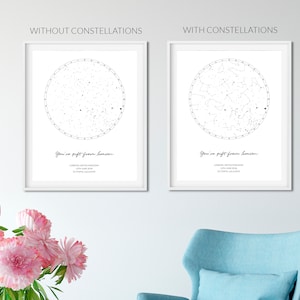 Memorial Star Map Sympathy Gift With Monogram, 20x16in, Loss of Father ...