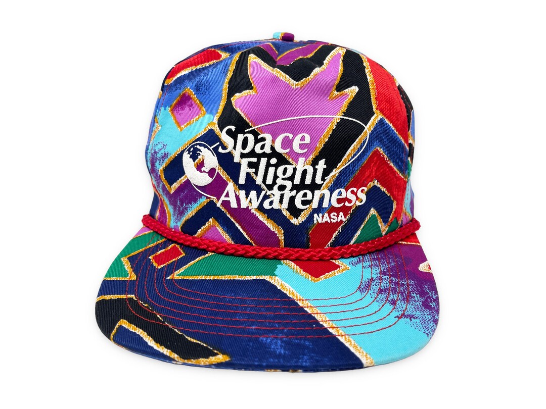 Vintage NASA Hat 90s Snapback Cap Space Flight Awareness Astronaut B1 ...