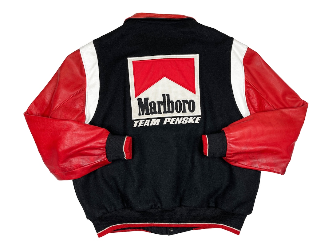 Vintage Marlboro Racing Jacket 90s Leather Wool Bomber Team - Etsy
