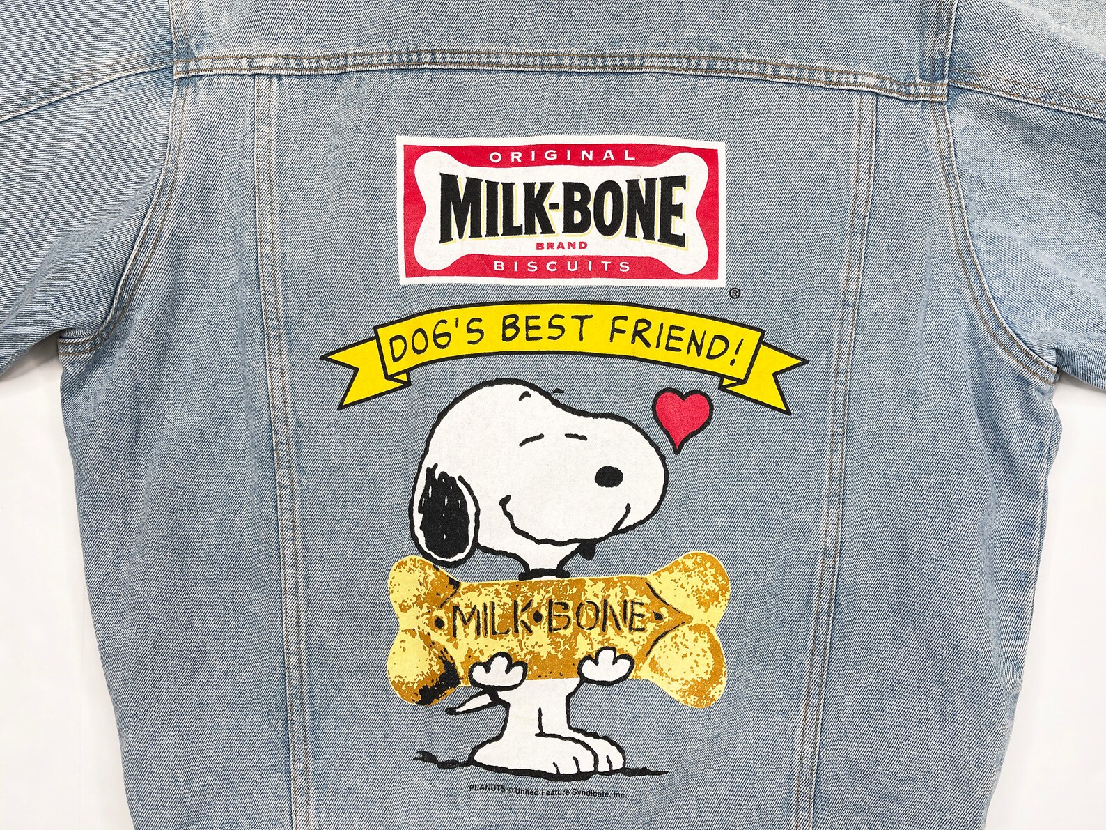 Vintage Snoopy Denim Jacket Jean 90s Peanuts Milk Bone Dog - Etsy