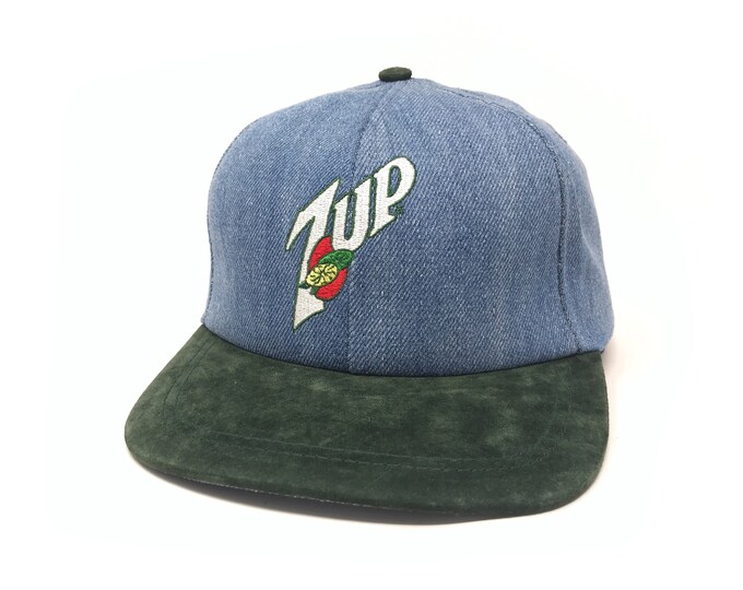 Vintage 7UP Hat 90s Strapback Cap Denim Soda B4 - Etsy