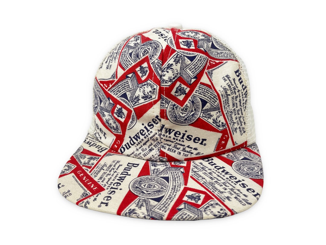 Vintage Budweiser Hat 80s Snapback Cap Beer All Over Print - Etsy