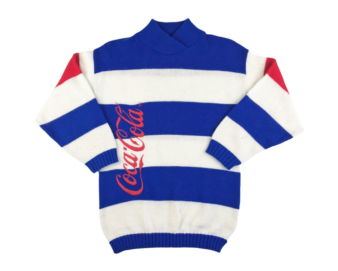 Vintage Coca Cola Sweater 80s Coke Striped Acrylic Wool G7 - Etsy