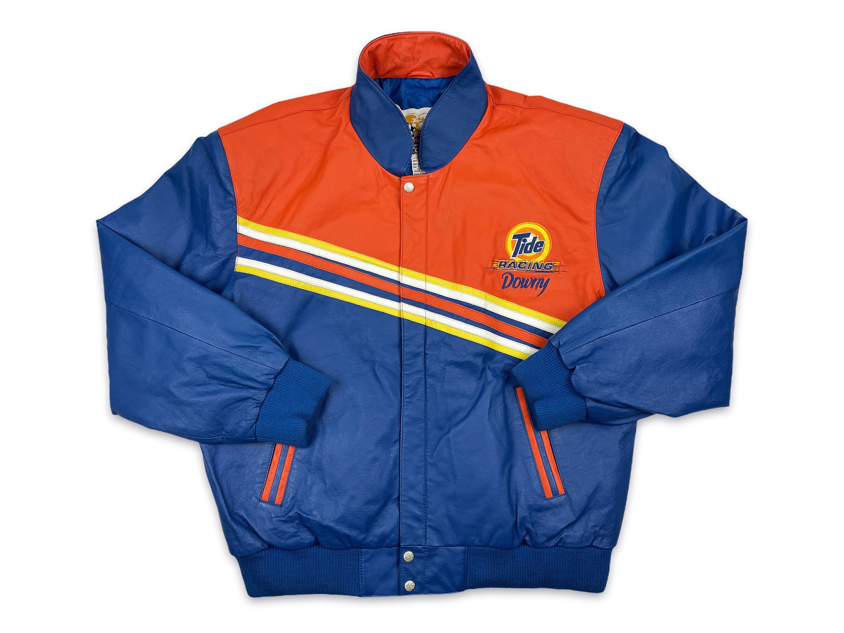 Vintage Tide Racing Team Leather Jacket 90s NASCAR Jeff | Etsy