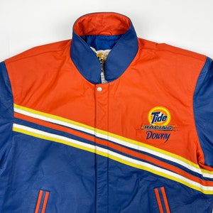 Vintage Tide Racing Team Leather Jacket 90s NASCAR Jeff | Etsy