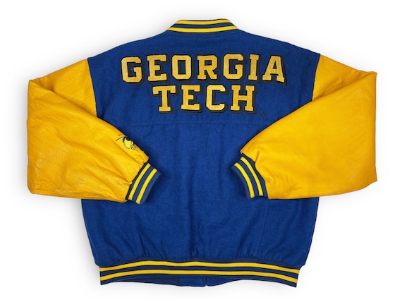Vintage Georgia Tech Varsity Jacket 90s NCAA Leather … - Gem