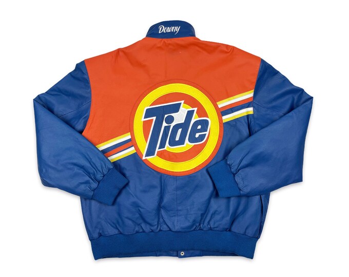 Vintage Tide Racing Team Leather Jacket 90s NASCAR Jeff Hamilton R4 - Etsy
