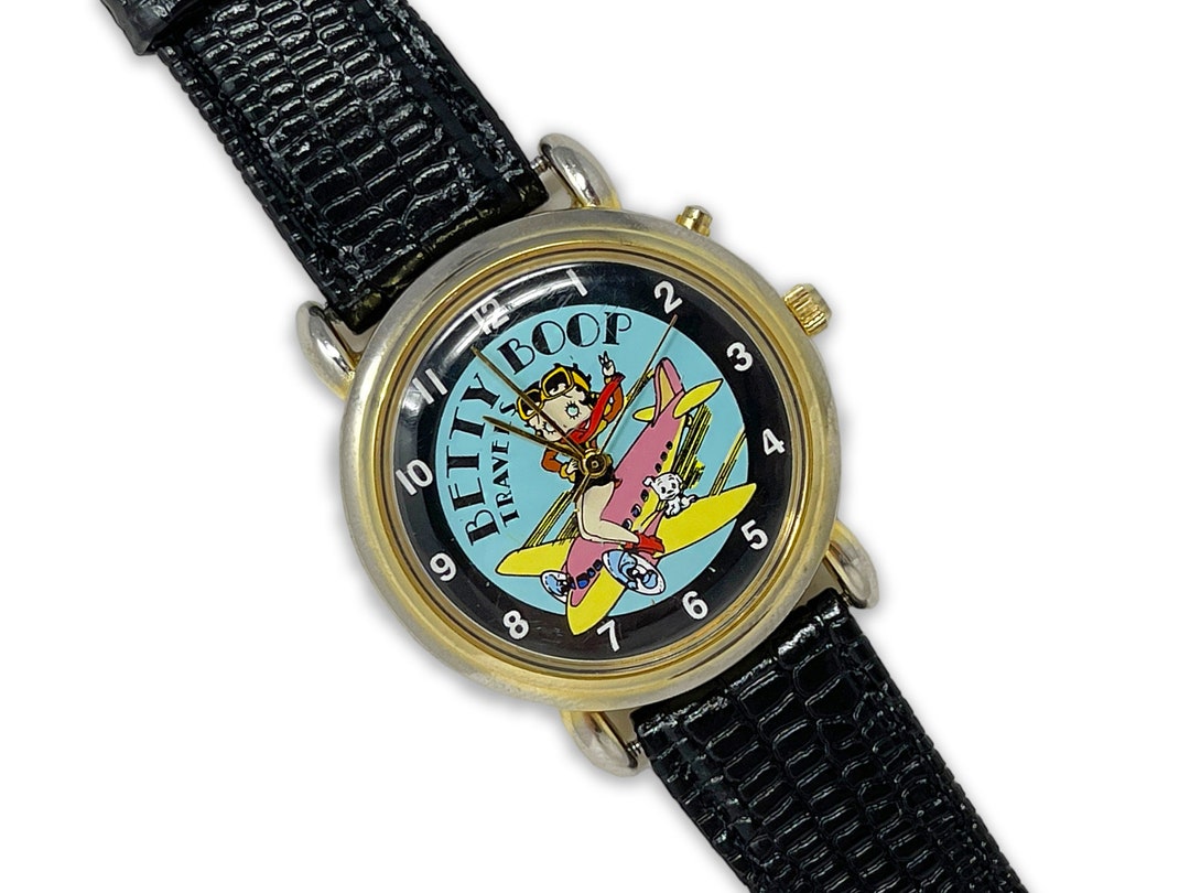 Vintage Betty Boop Watch 90s Wristwatch Pilot Travel Working C2 - Etsy