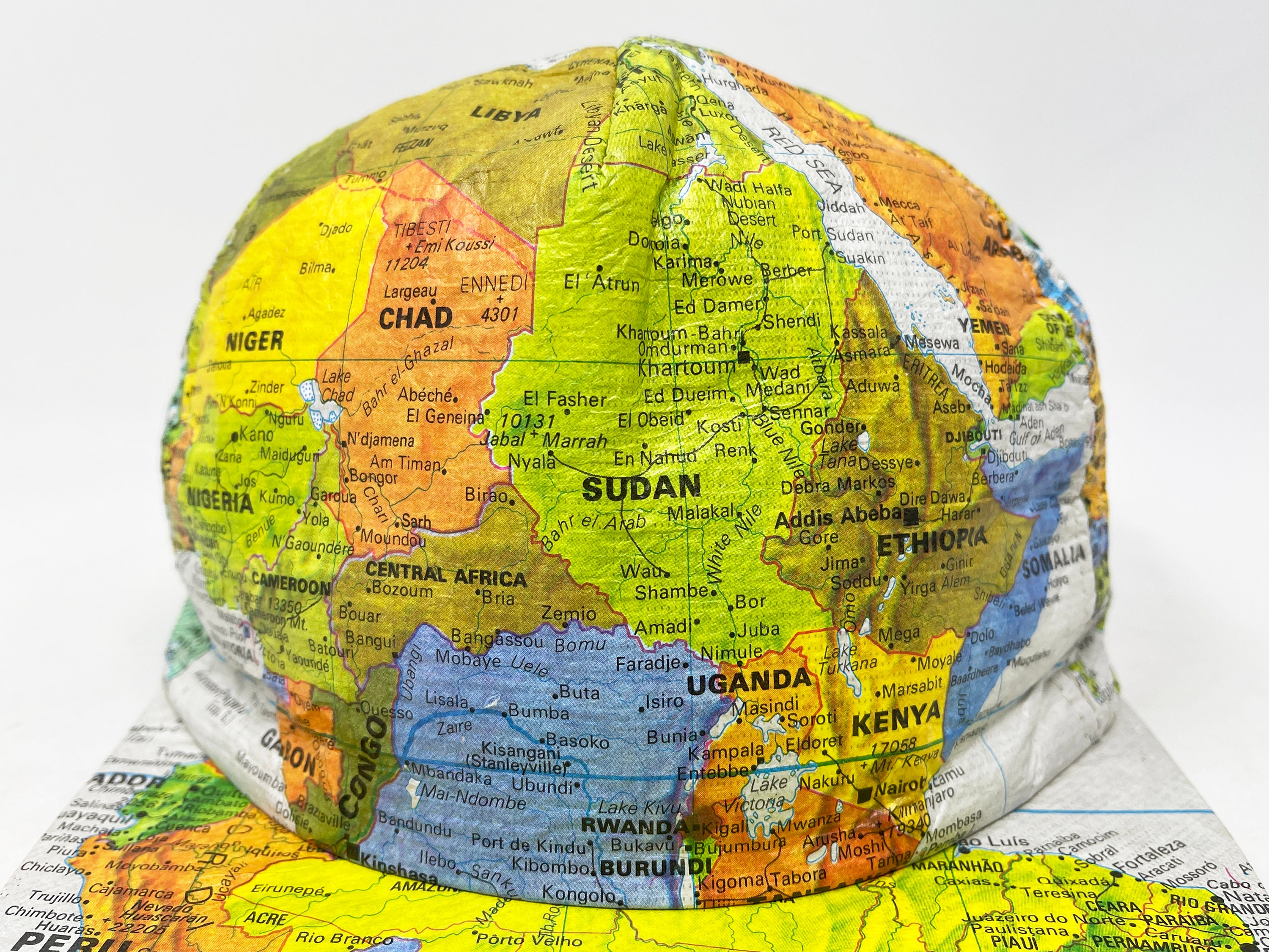 Vintage World Map Hat 90s Tyvek Snapback Cap Kurt Cobain - Etsy