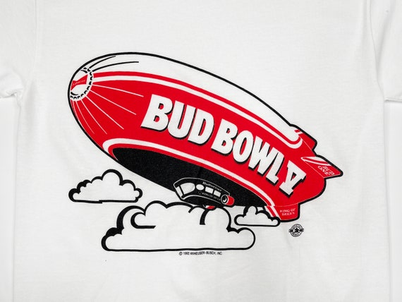 Vintage Bud Bowl V Shirt 90s Budweiser Bud Light Beer… - Gem