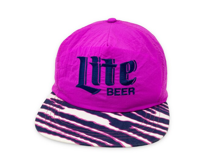 Vintage Miller Lite Hat Snapback Cap Beer 80s 90s Zubaz B5 - Etsy