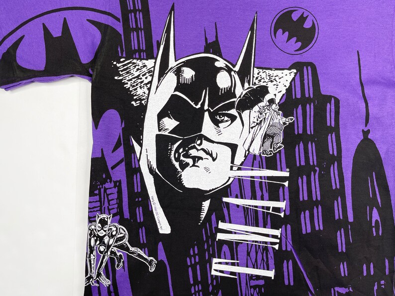 Vintage Batman Returns Shirt 90s All Over Print Gotham DC | Etsy