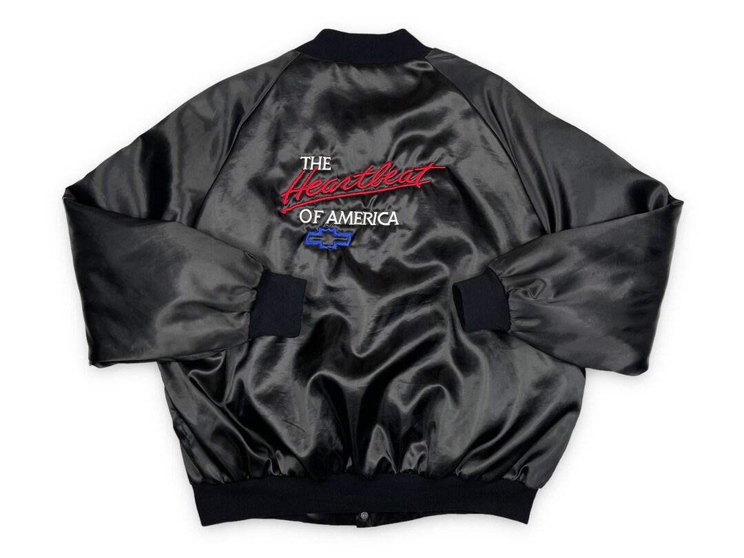 Vintage Chevy Bomber Jacket 80s 90s Chevrolet Heartbeat of America R5 ...