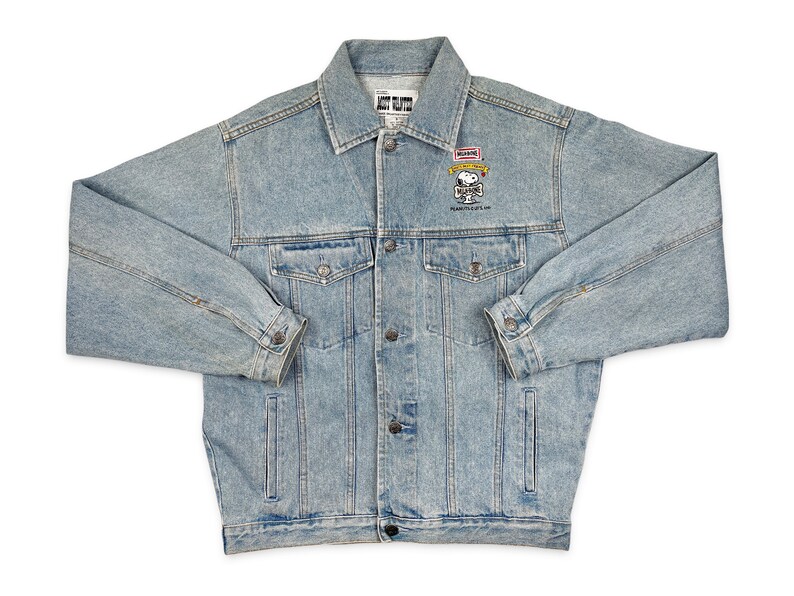 Vintage Snoopy Denim Jacket Jean 90s Peanuts Milk Bone Dog - Etsy