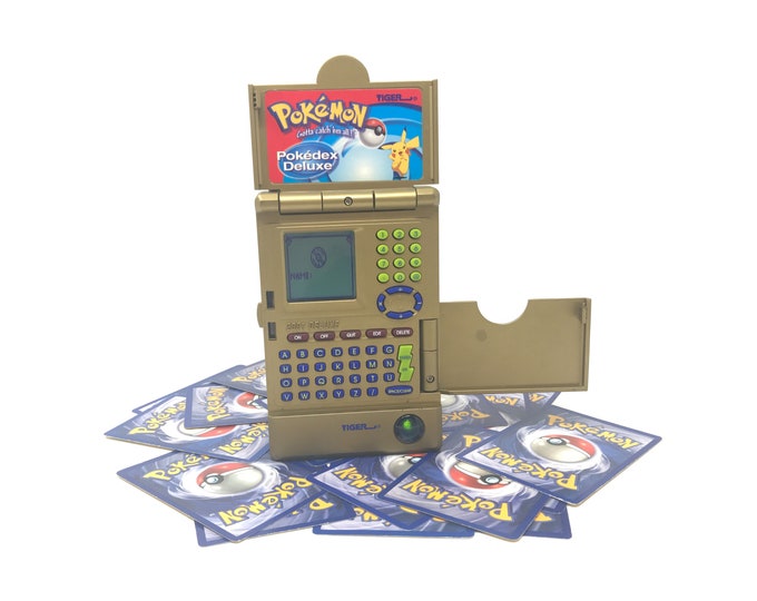 Vintage Pokemon Gold Pokedex Deluxe Tiger Gotta Catch 'em All Golden ...
