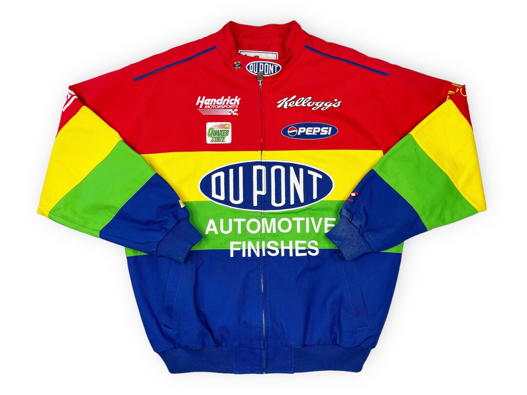 Vintage Jeff Gordon Jacket 90s NASCAR Dupont Racing Rainbow Large R6 - Etsy