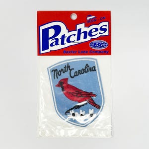 Vintage North Carolina State Patch 80s Travel Souvenir Cardinal Dogwood ...