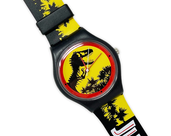 Vintage Jurassic Park Watch Analog Wristwatch T-rex 90s Dinosaur Movie ...