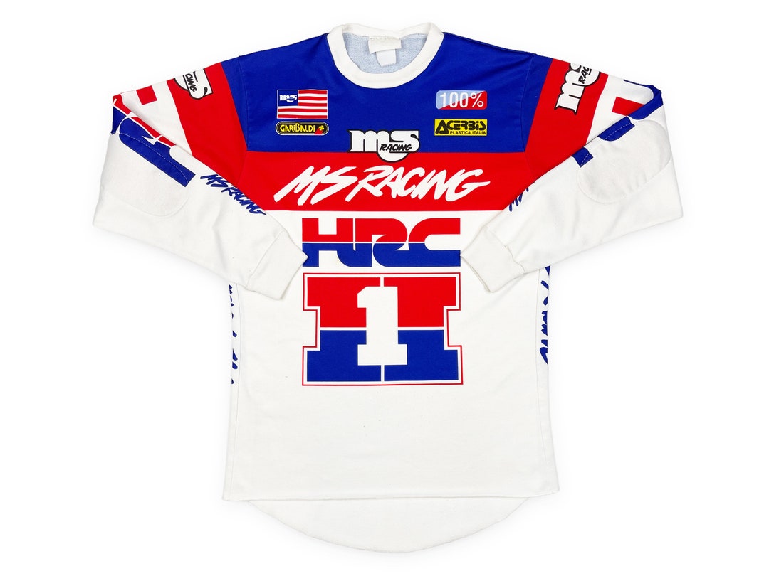Vintage Honda Racing Jersey 80s 90s Shirt Motocross Long Sleeve HRC MS ...