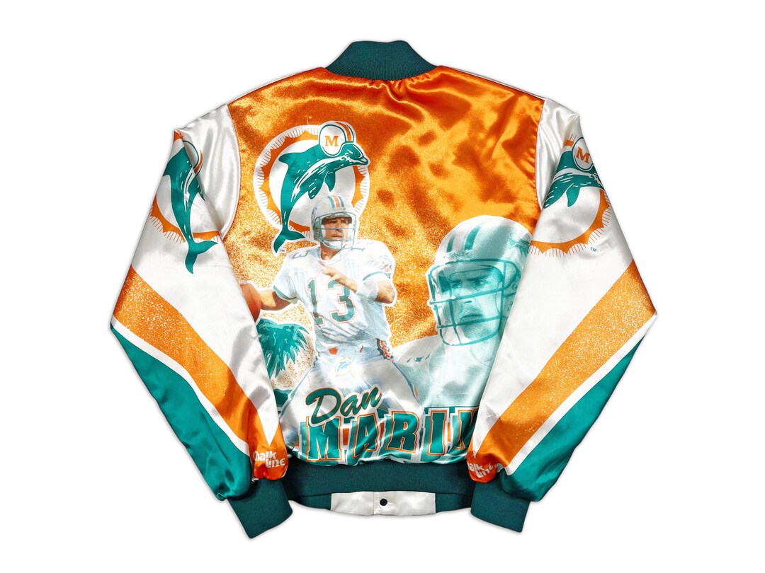 Vintage Dan Marino Jacket 90s Chalk Line Miami Dolphins Fanimation ...