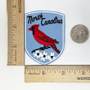Vintage North Carolina State Patch 80s Travel Souvenir Cardinal Dogwood ...