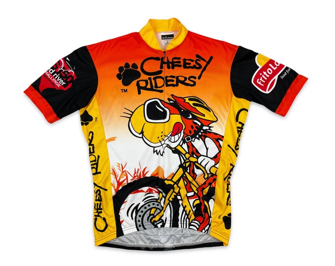Vintage Chester Cheetah Cycling Jersey Shirt Cheetos Frito Lay Cheesy ...