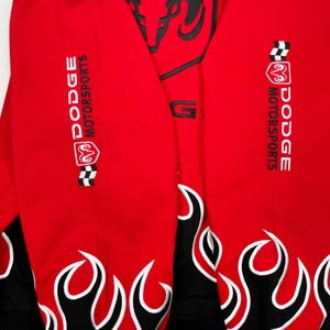 Vintage Dodge Racing Jacket 90s 00s NASCAR Bomber Motorsports Flames R2 ...