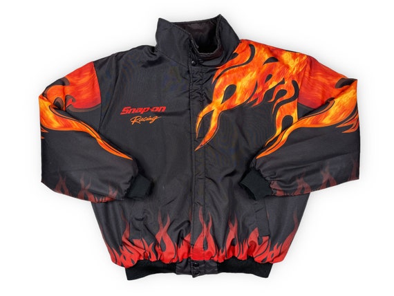 Vintage Snap-On Tools Racing Jacket 90s Bomber Flames… - Gem