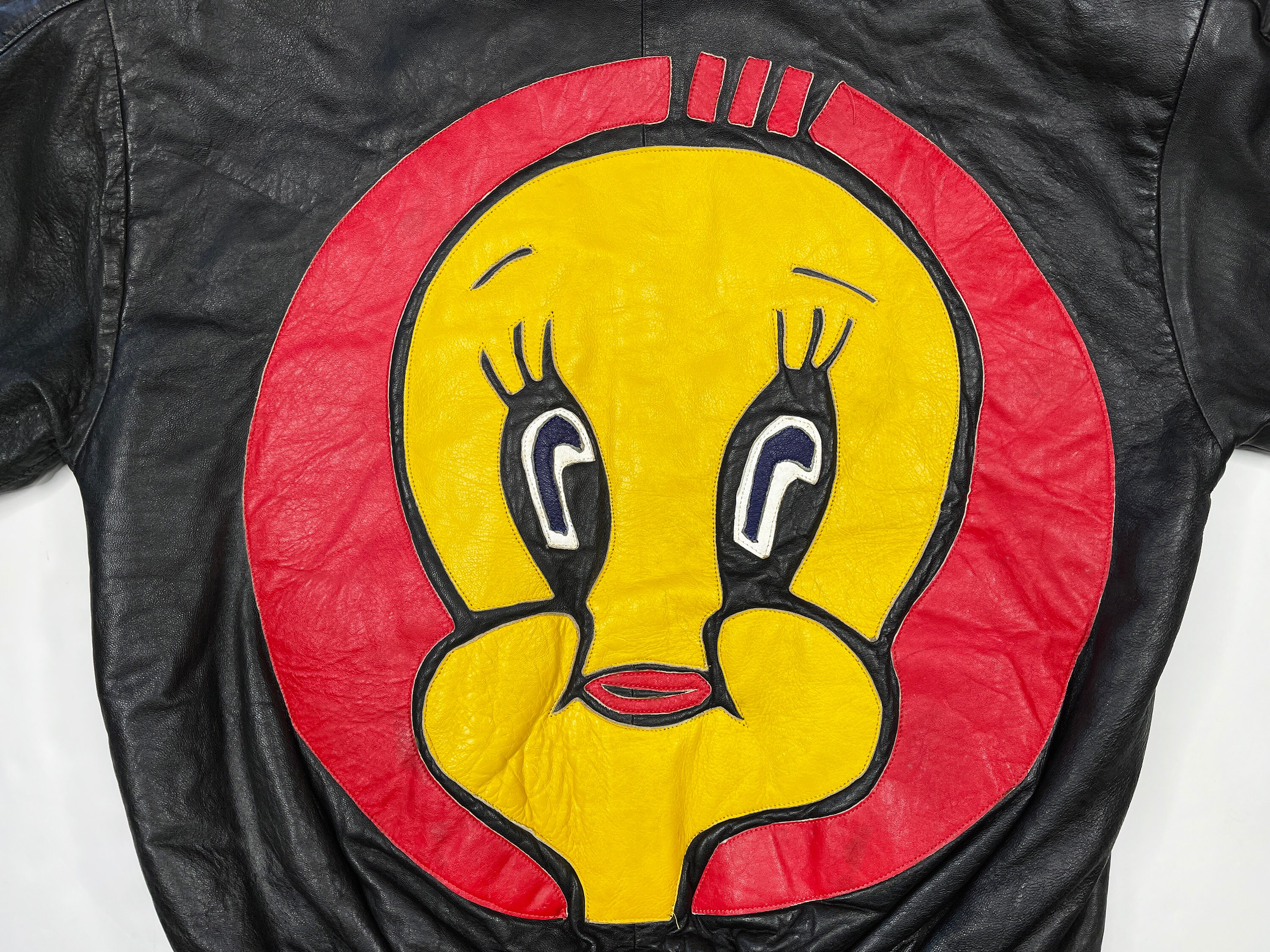 Vintage Tweety Bird Leather Jacket 90s Looney Tunes DISTRESSED - Etsy