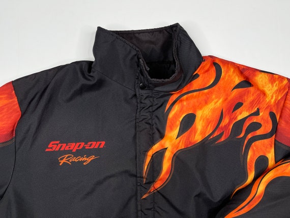 Vintage Snap-On Tools Racing Jacket 90s Bomber Flames… - Gem
