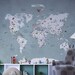 Kids World Map, Gray World Map Wallpaper, Nursery Wall Mural - Etsy