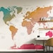 World Map Wallpaper, Ramovable Map Wallpaper, Peel and Stick Map - Etsy