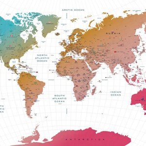 World Map Wallpaper Ramovable Map Wallpaper Peel and Stick - Etsy