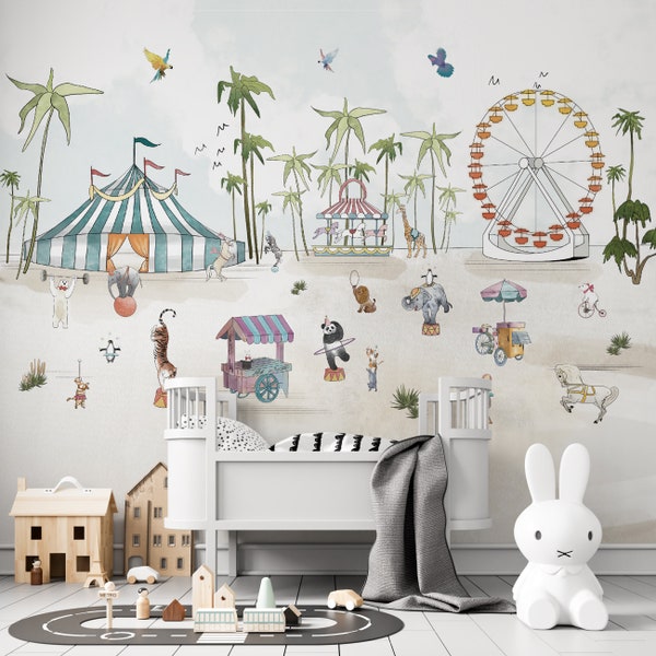 Circus Wall Mural - Etsy