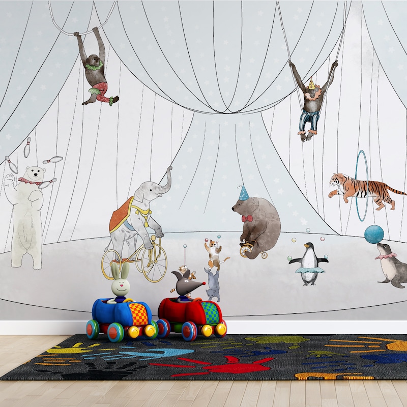 Circus Wall Mural - Etsy