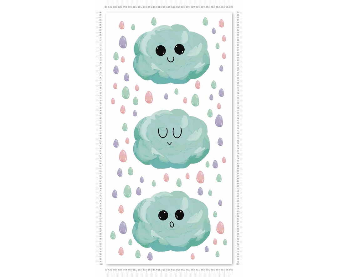 Cloud Wall Decal, Rain Drop Decal for Kids - Etsy
