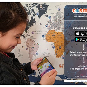 Kids World Map Colorful World Map Wallpaper Kids Animals - Etsy