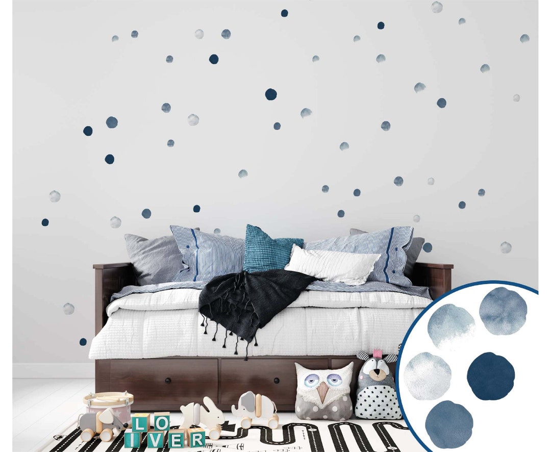 Polka Dot Wall Decal, Blue Dots Decal, Kids Wall Decal, Nursery Wall ...