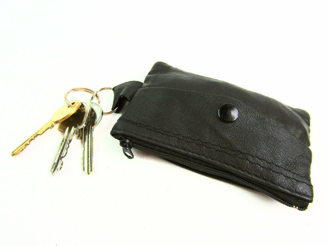Mens Ladies Small Genuine Leather Coin Pouch Keycase Card - Etsy