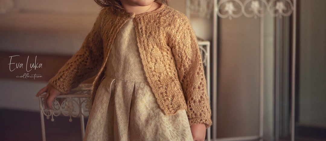 Girls Gold Cardigan Girls Holiday Sweatertoddler Cardigan - Etsy