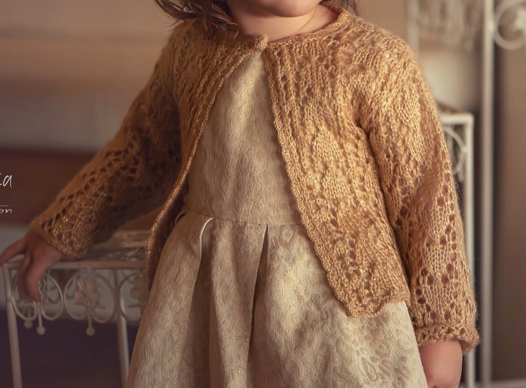 Girls Gold Cardigan, Girls Holiday Sweater,toddler Cardigan, Baby Girls ...
