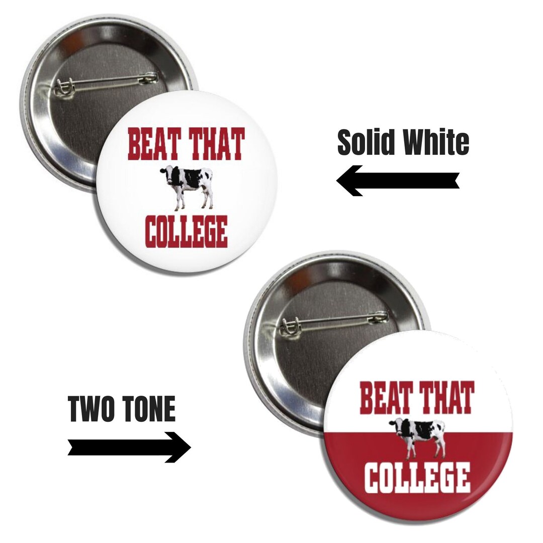 BEAT COW COLLEGE - Alabama Football Beat Auburn 2.25" Button Pin Badge ...