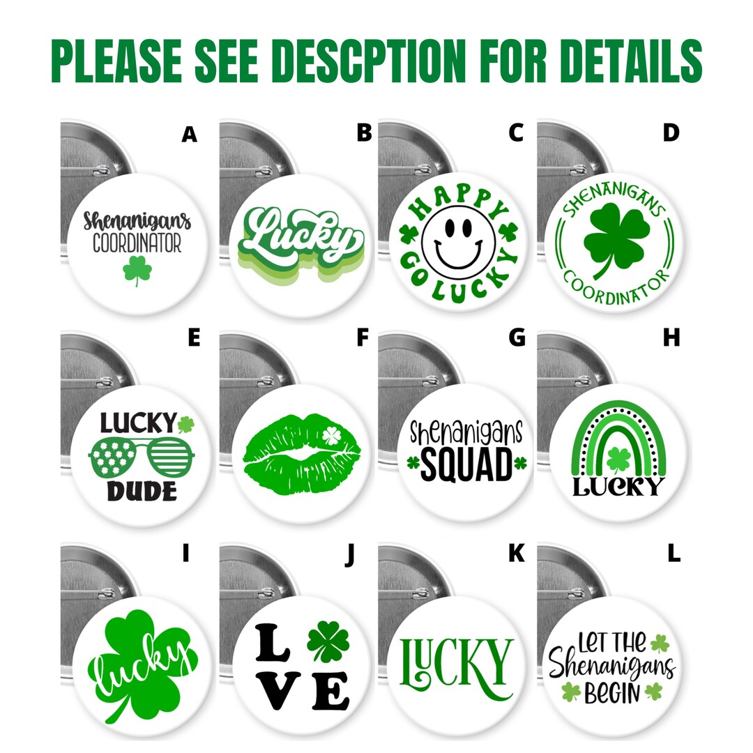 St. Patrick's Day Pins ... 2.25 Button Pin Badge - Etsy