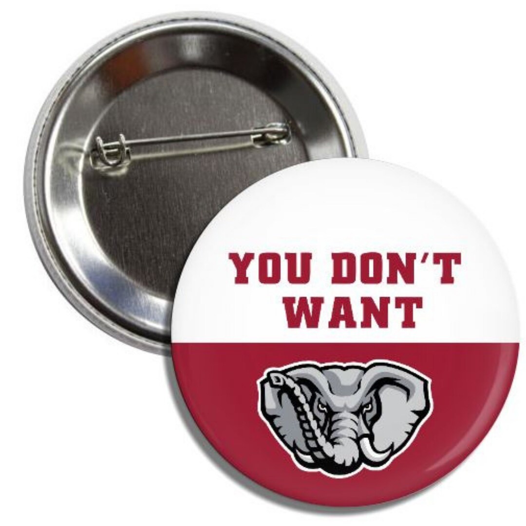 Alabama Crimson Tide Button: Two Tone Elephant Head - 2.25" - Etsy