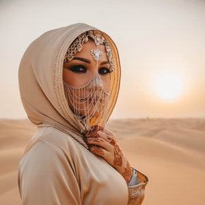 Arabian Mask Hand Bracelet Face Chain for Women Islamic Masks Costume ...