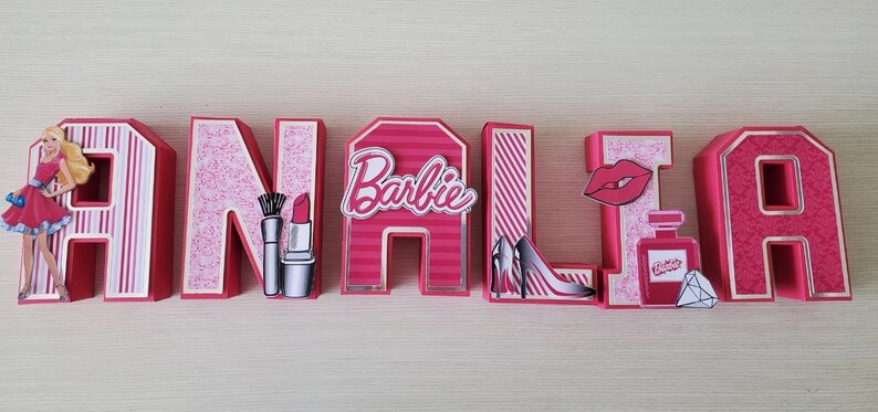 Barbie 3D Letters / Barbie Letters / Barbie Birthday Party - Etsy